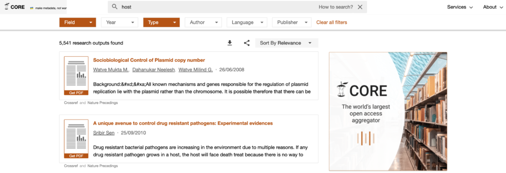 Major update of CORE search – CORE
