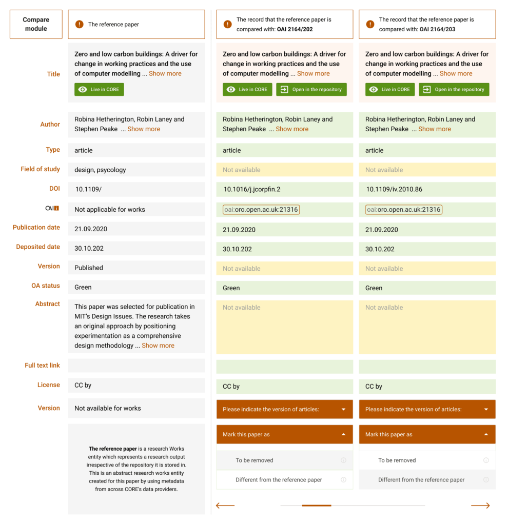 Detecting Duplicate Records And Manuscript Versions In Your Repository Core